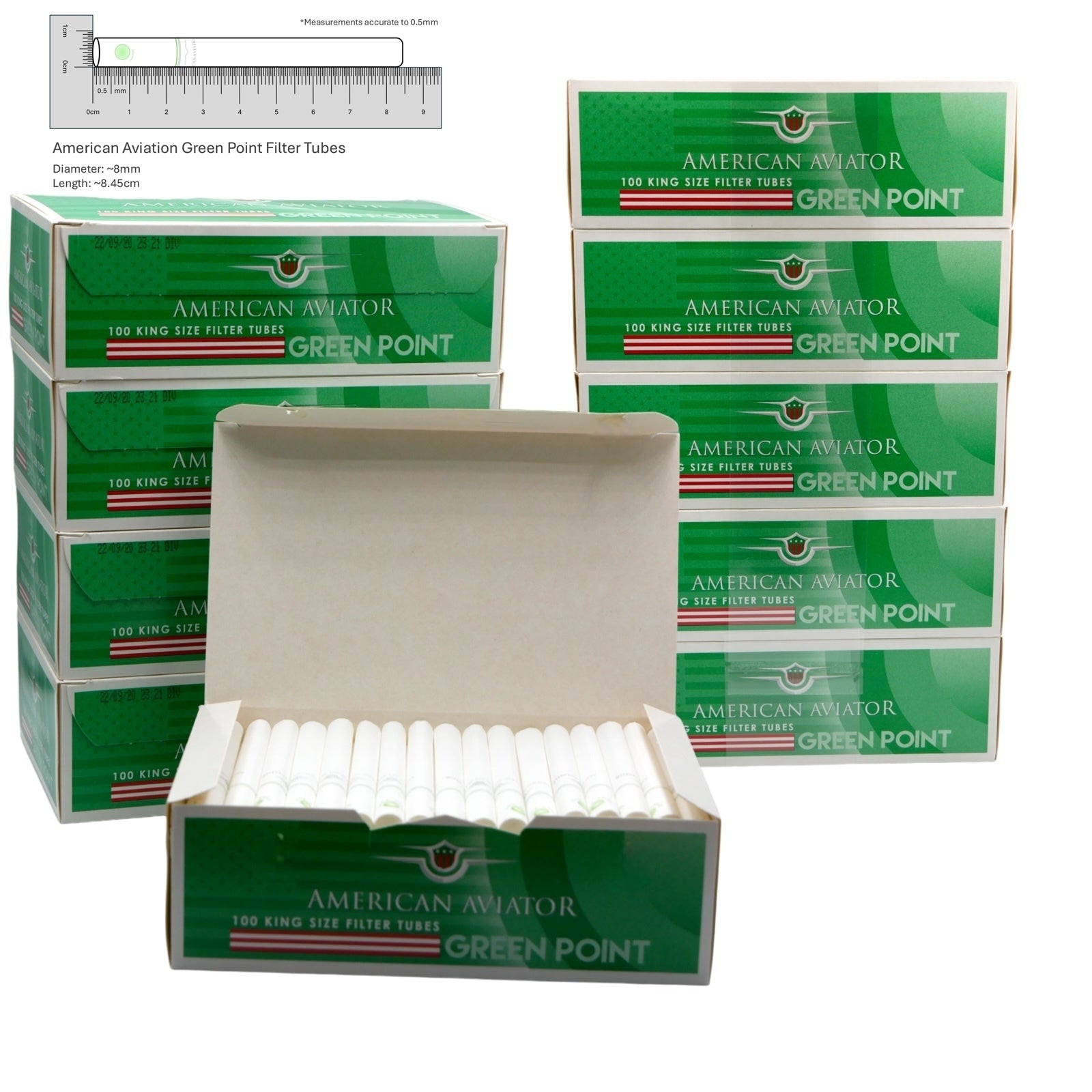 1000x American Aviator Menthol Pop Capsule King Size Filter Tubes ...