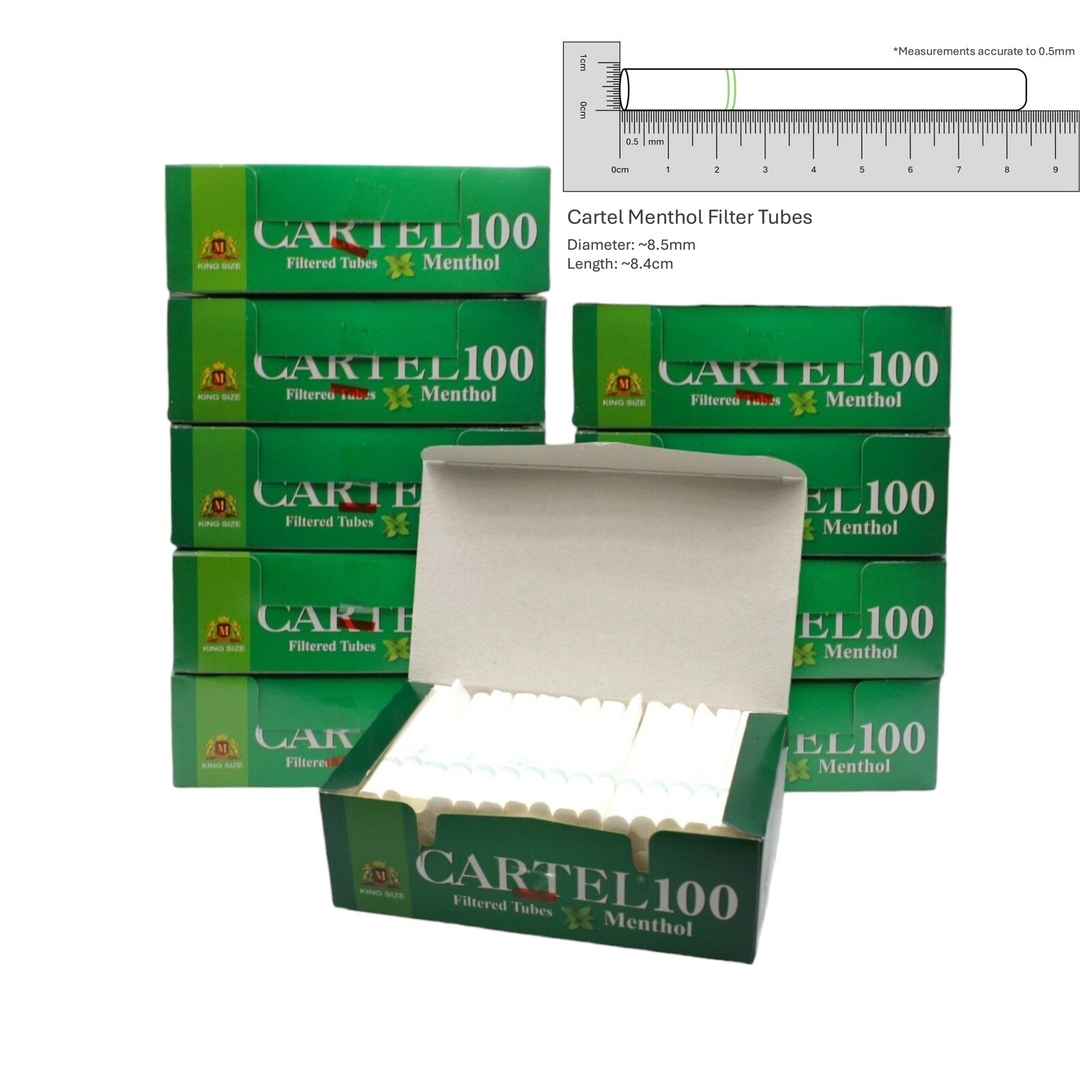 1000x Cartel Green Full Flavour Menthol Filter Tubes – Your Smoke
