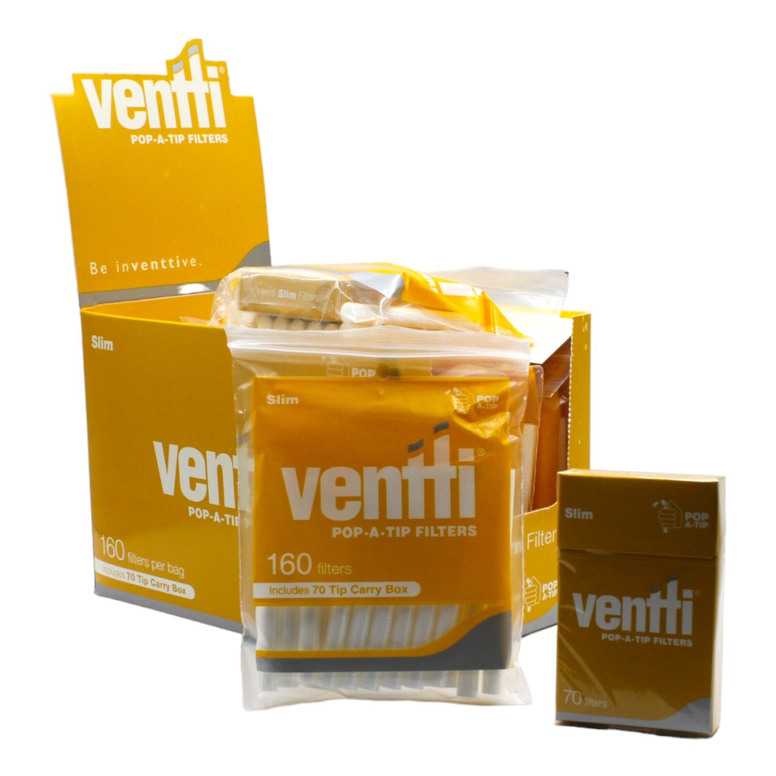 Ventti Pop A Tip Yellow Slim Filters - Box of 12 – Your Smoke