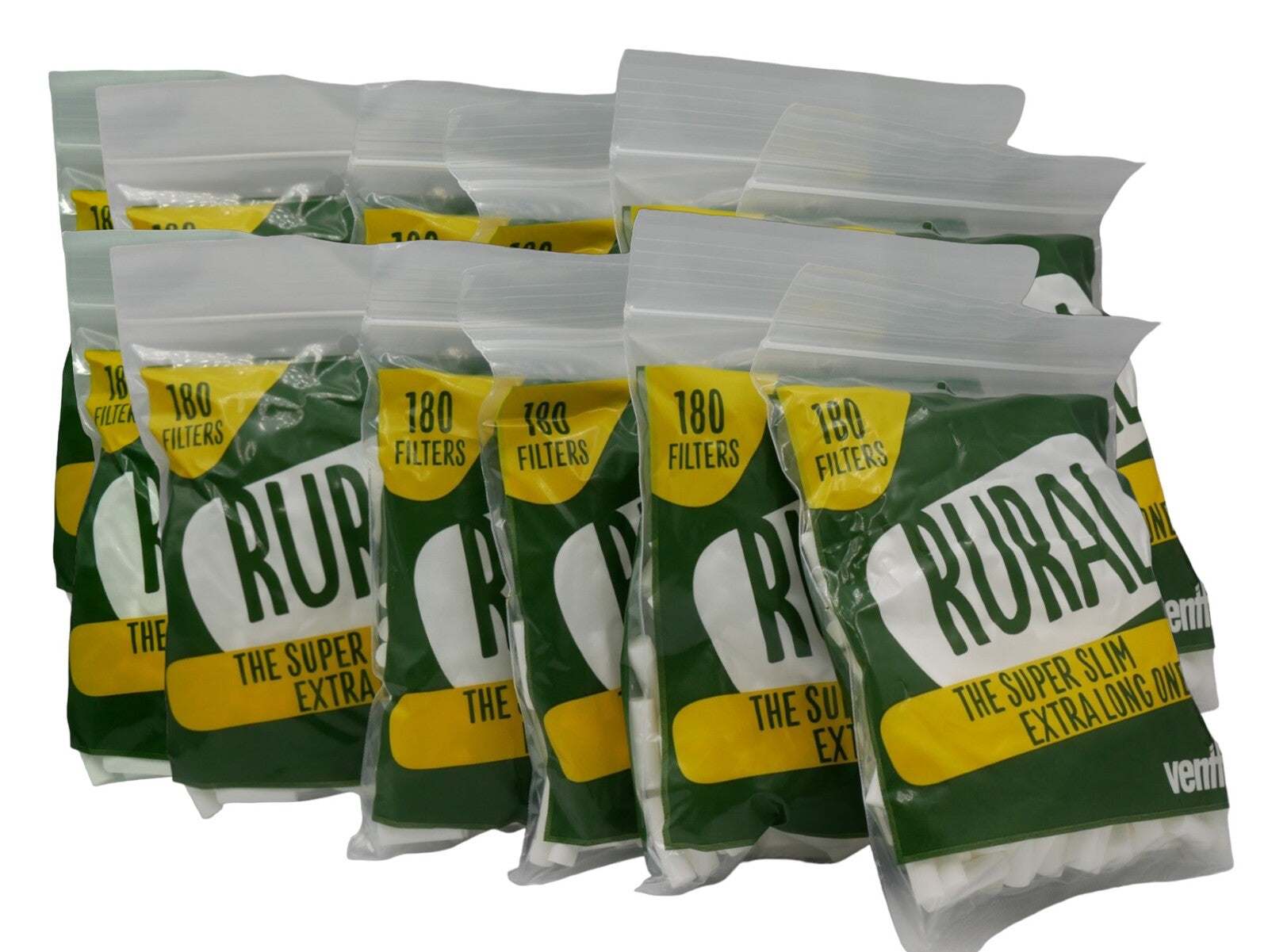 12 Packs Ventti Rural Super Slim Extra Long Filters (180 Tips Per Bag ...