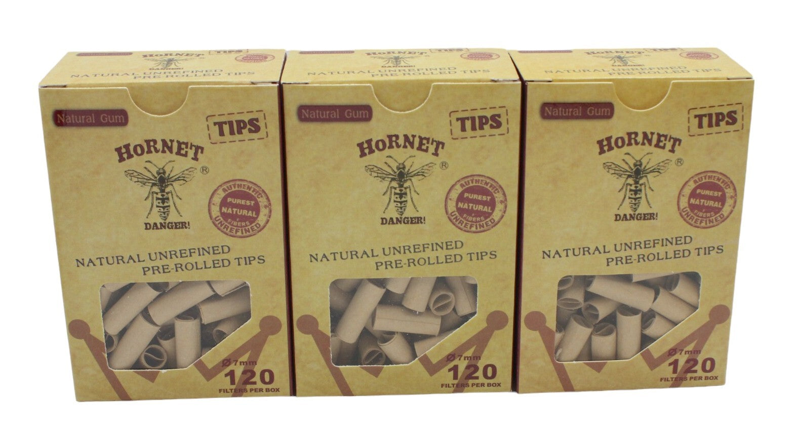 3 Packs Hornet Classic Pre Rolled Tips Filter Roach (120 x 3 = 360 Tip ...