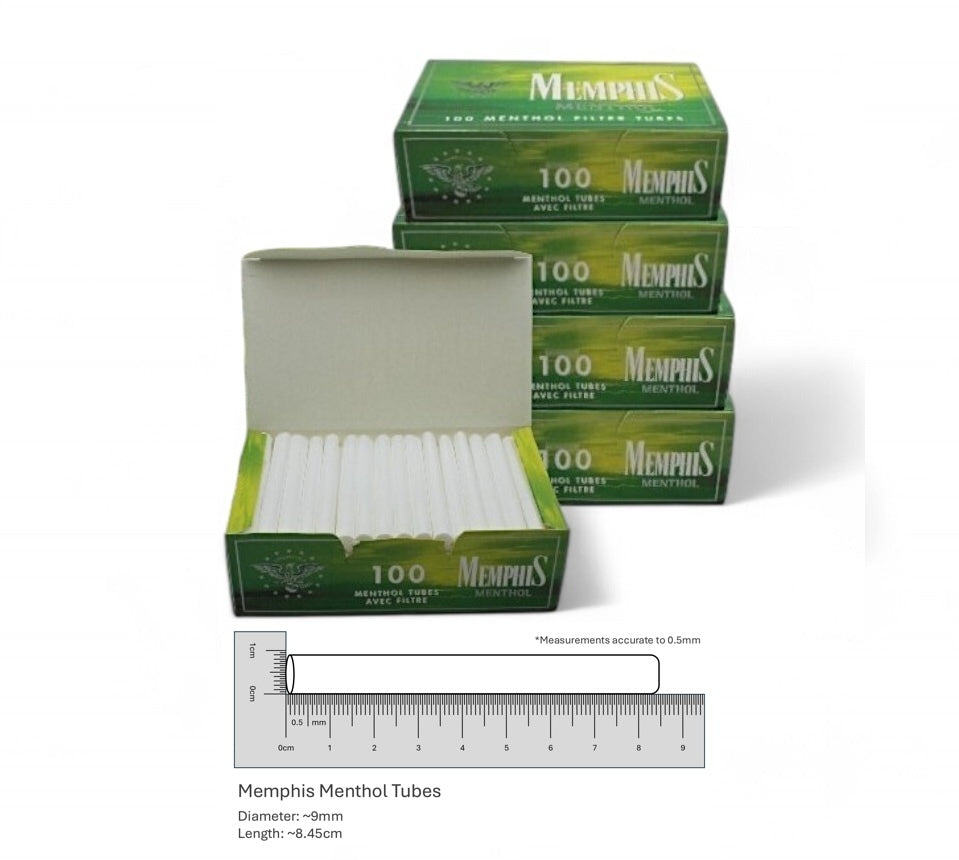 500x Memphis Premium Menthol Filter Tubes King Size Green – Your Smoke
