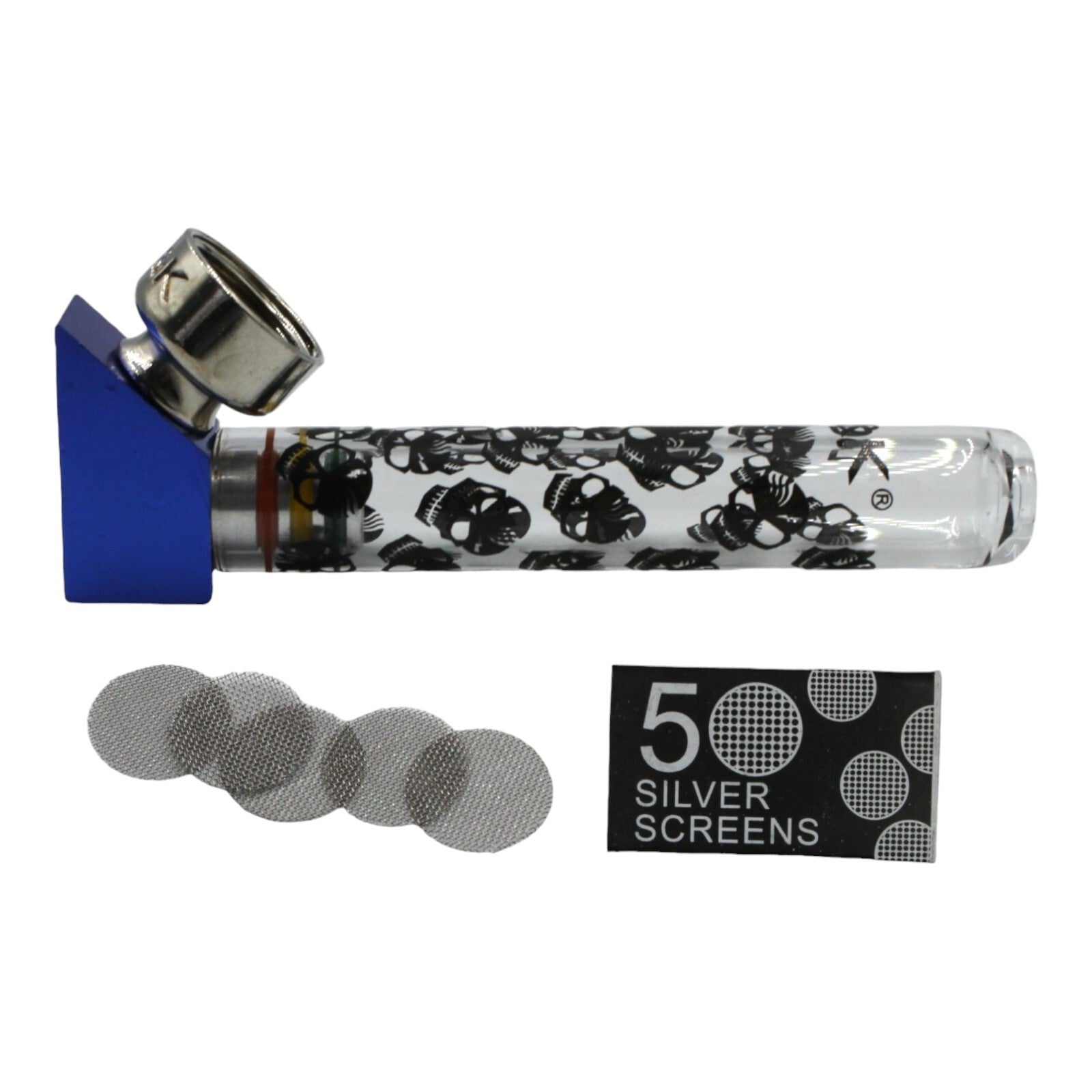 Metal Glass Pipe Skull Design - Washable – Your Smoke