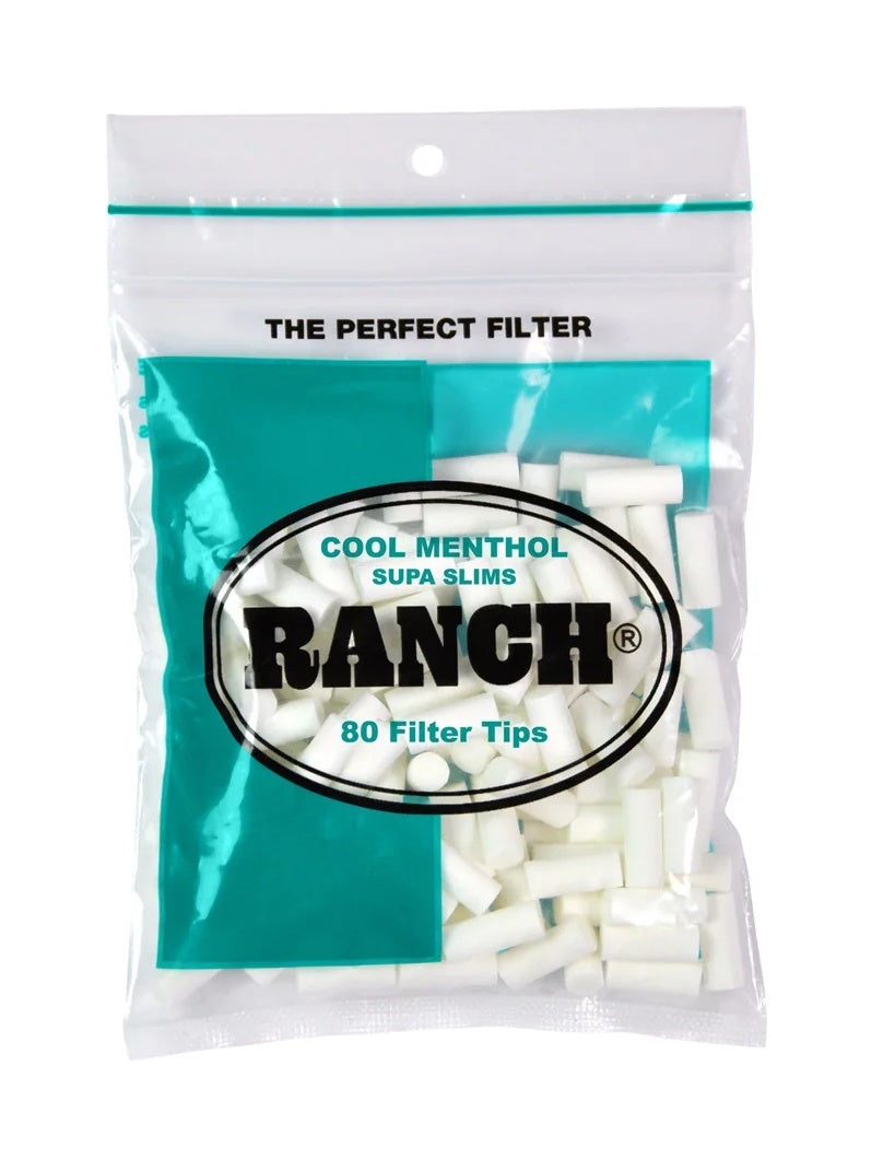 Ranch Cool Menthol Supa Slim Green Filters (80 Tips) – Your Smoke