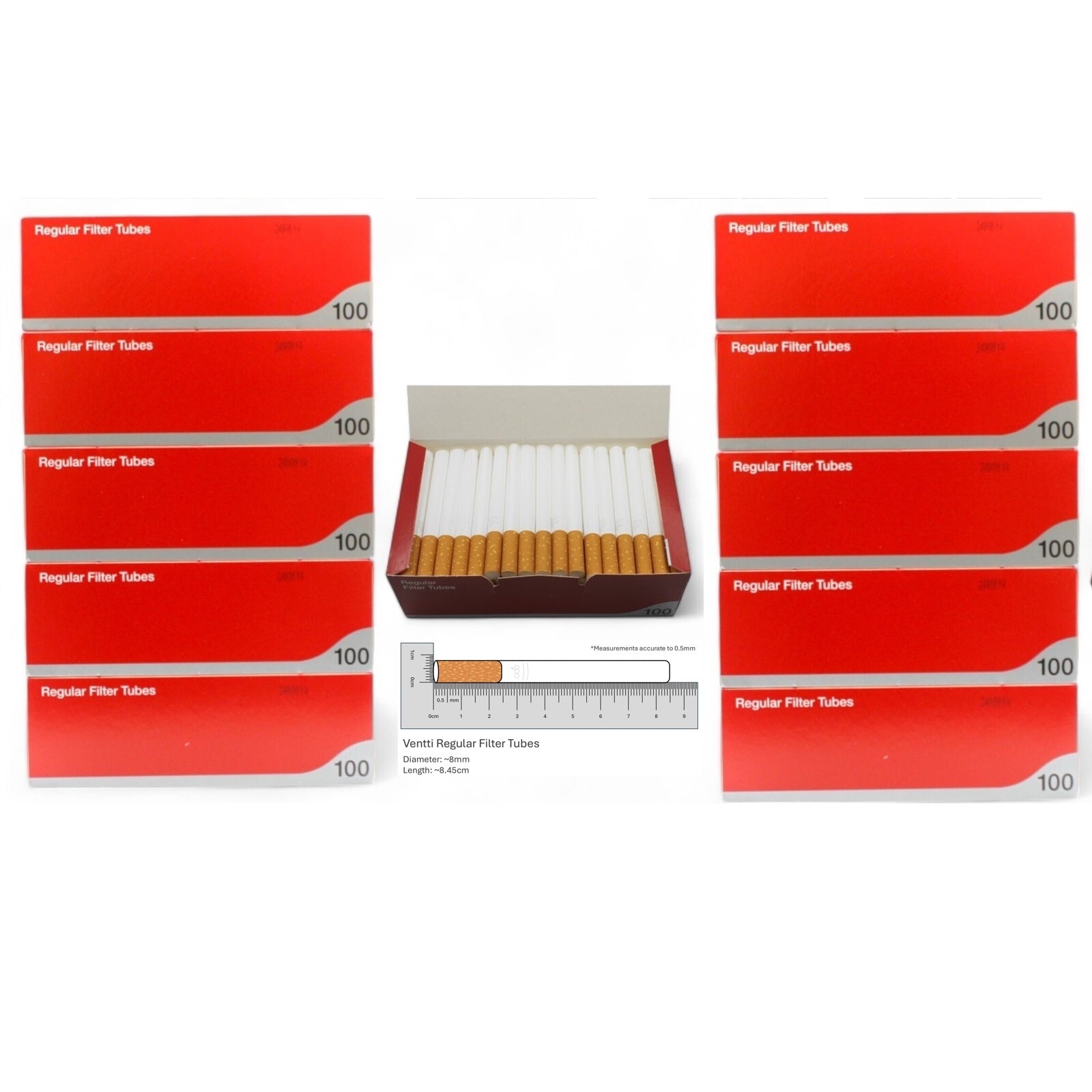 1000x Ventti Premium Regular Filter Tubes King Size Cork Red – Your Smoke
