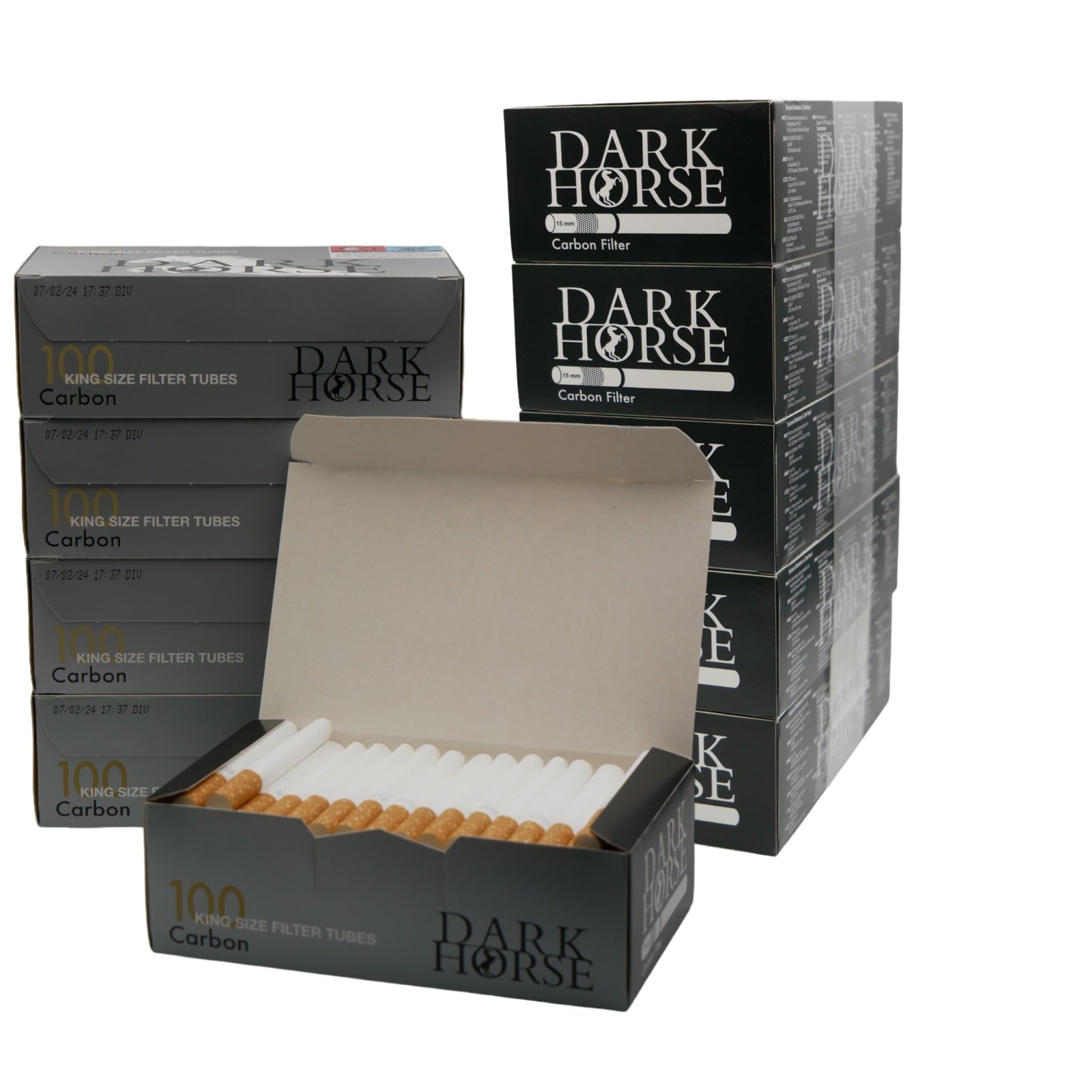 1000x Dark Horse Carbon Filter Tubes King Size Cork for Tobacco – Your ...