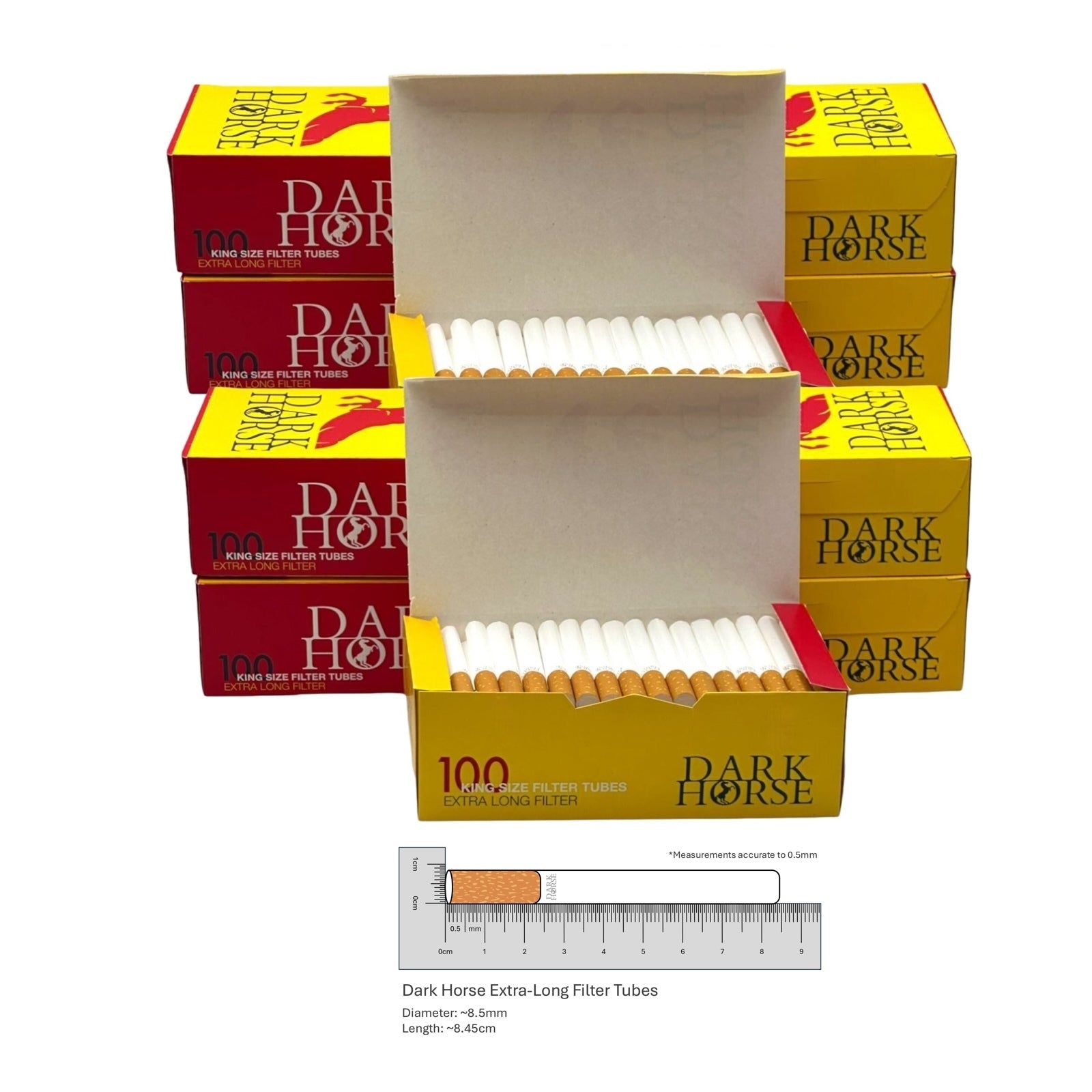 1000x Dark Horse Extra Long 24mm Filter Tubes King Size Tobacco – Your ...