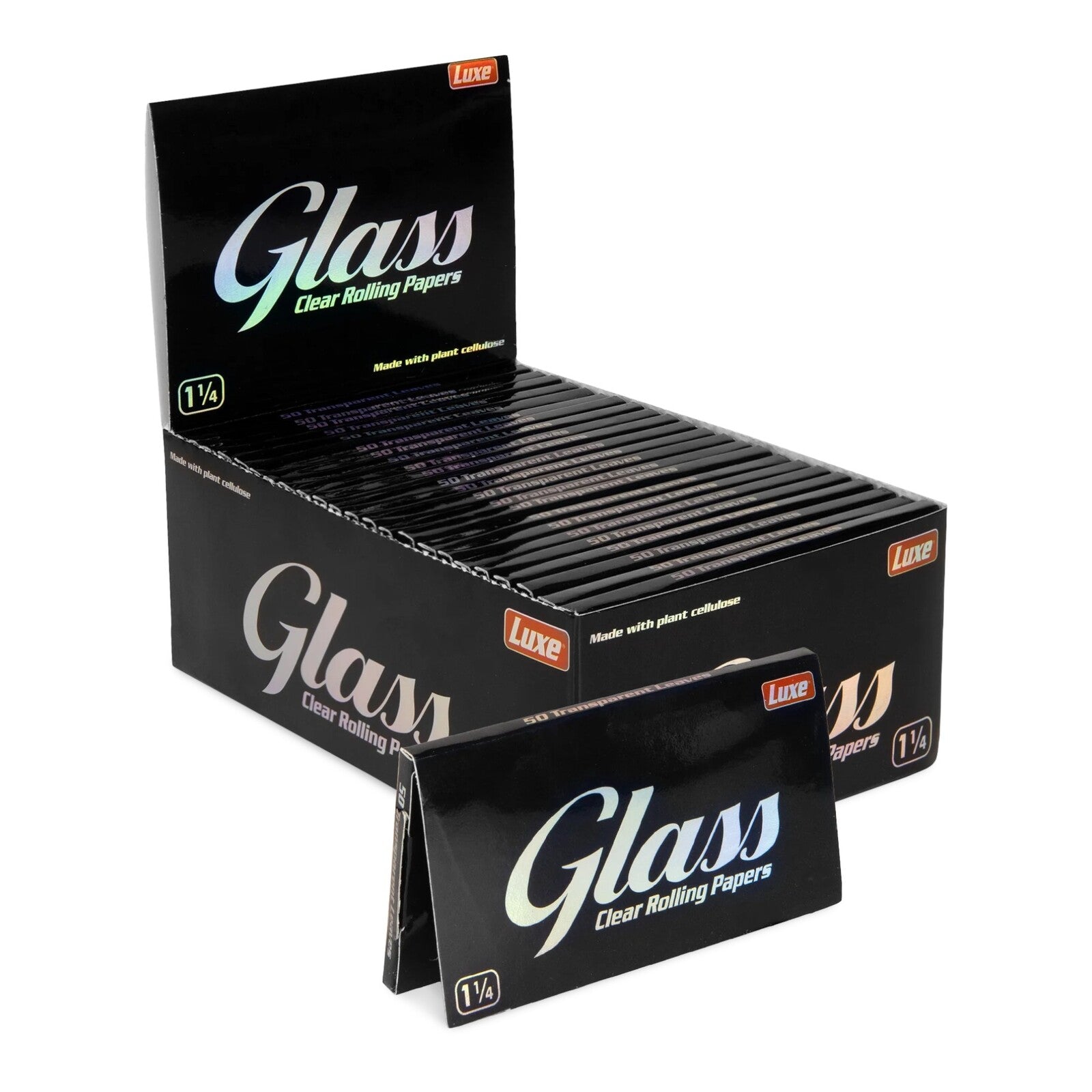 Box of 24 Glass Clear Rolling Papers 1 1/4 Size Slim Natural – Your Smoke