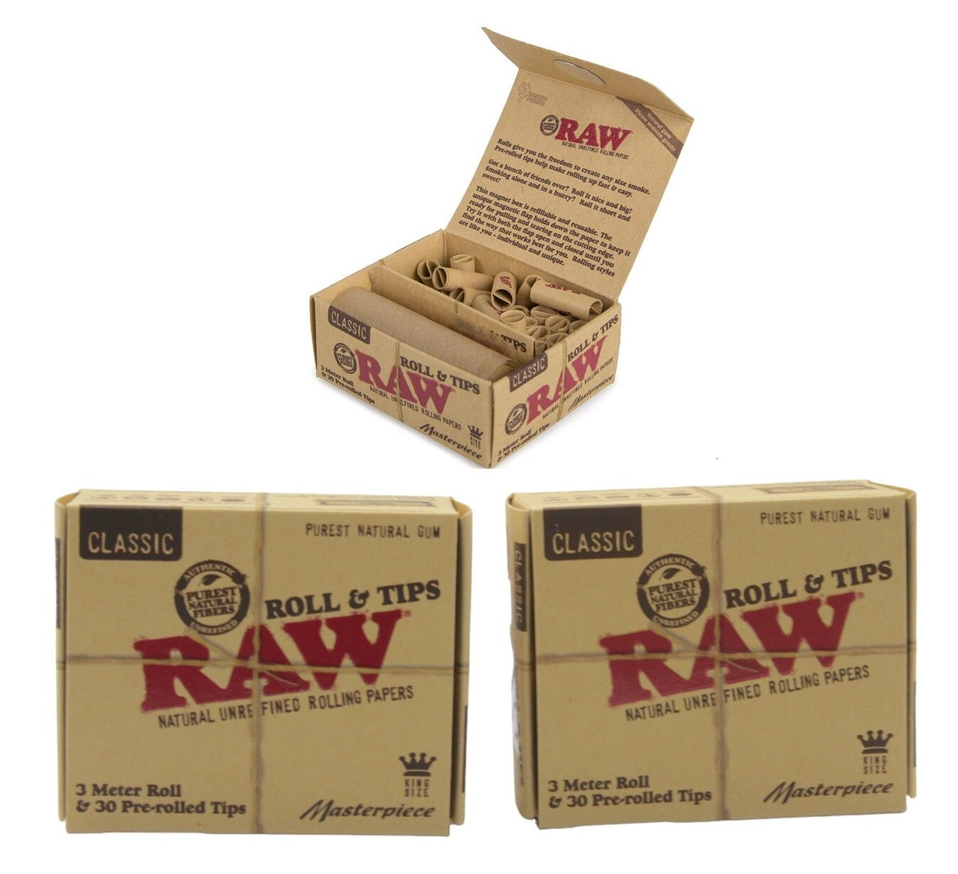 RAW Kingsize Slim 3 Meter Roll with 30 Tips - 2 Pack – Your Smoke